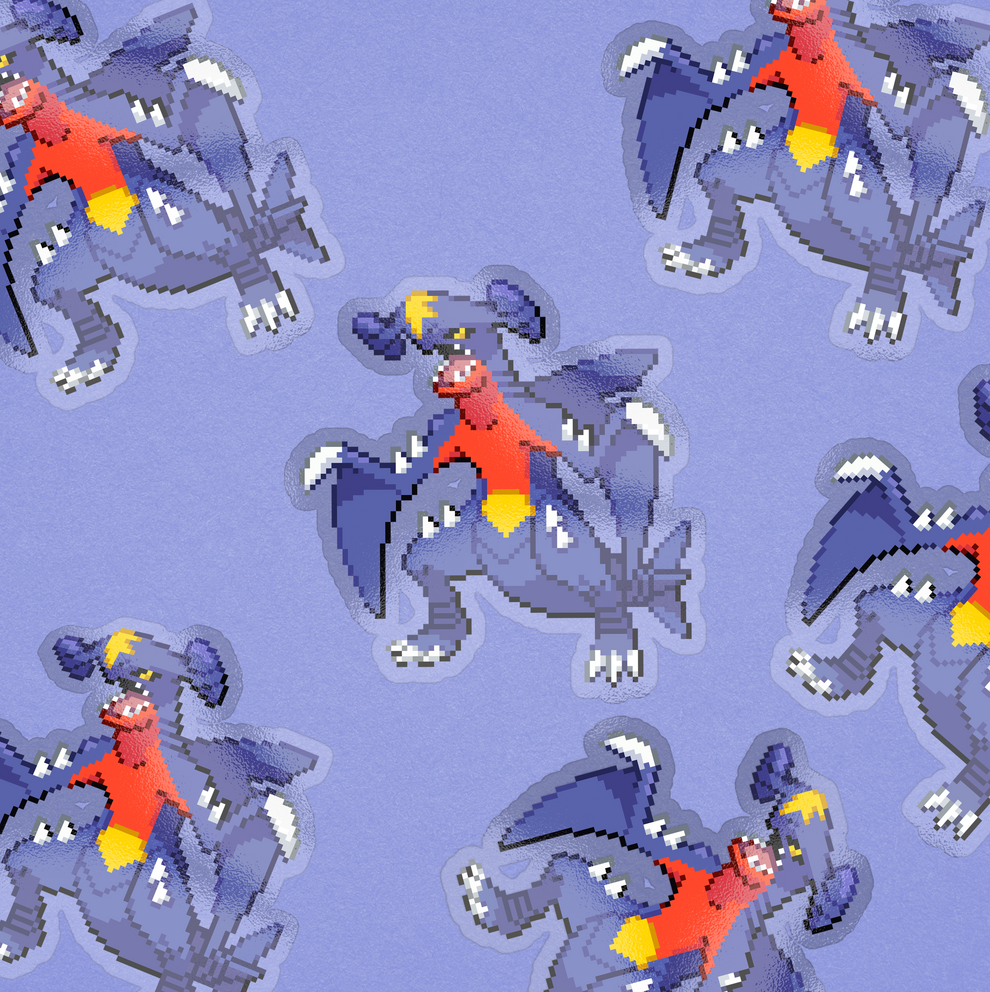 GARCHOMP PIXEL STICKER – Kabigon